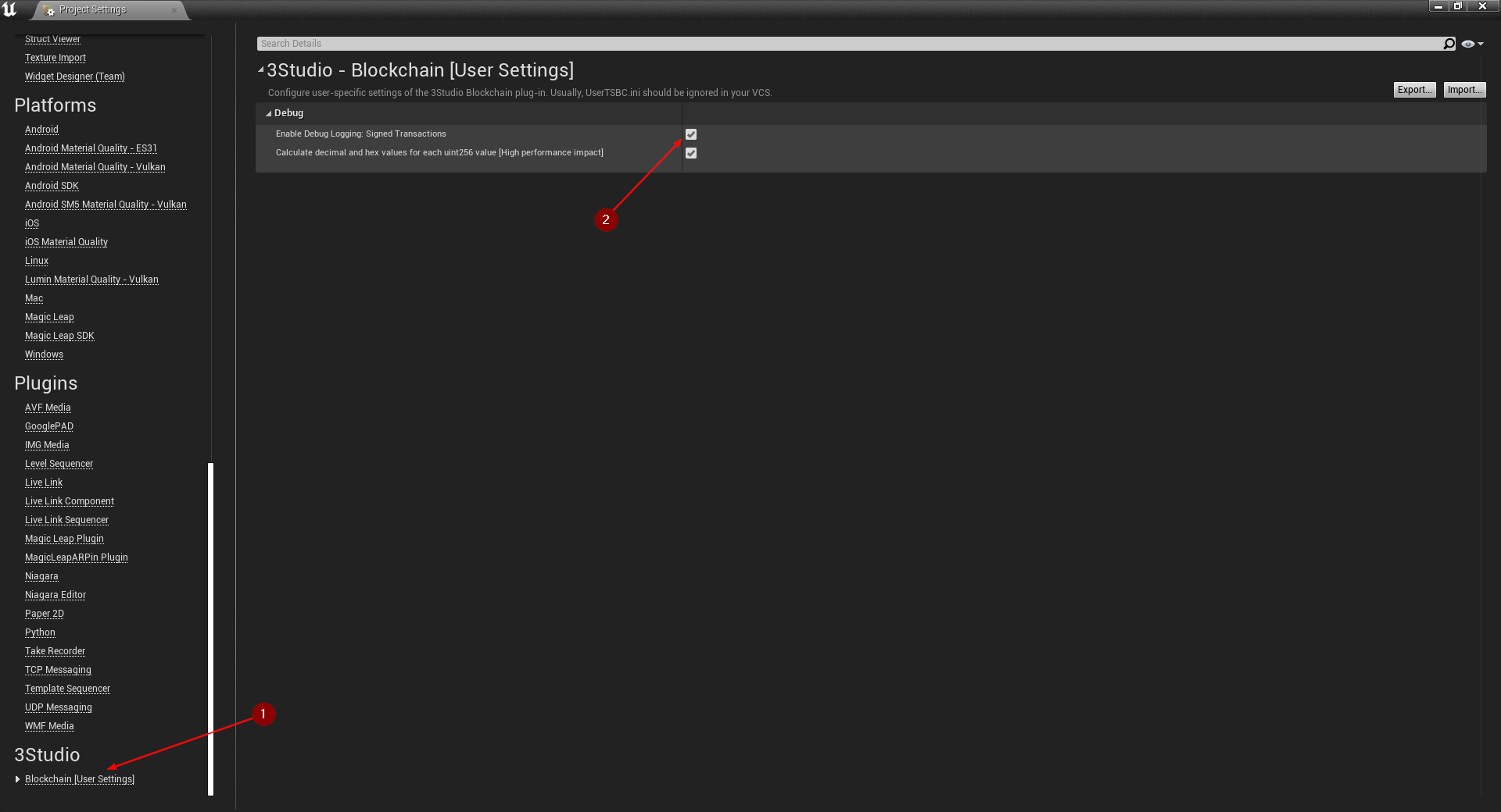 Debugging 3S Game Studio Blockchain Plugin